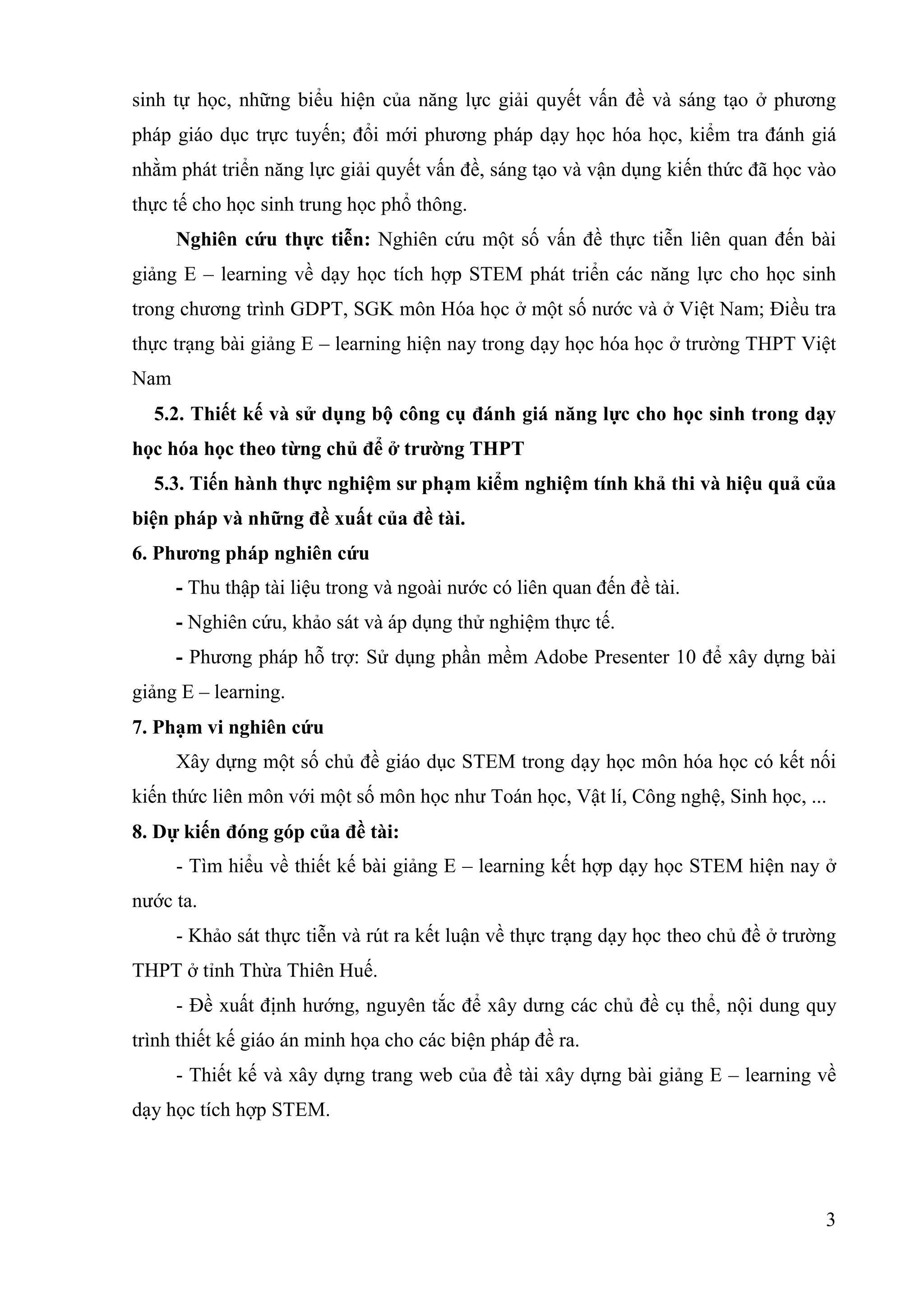 Luận văn; Thiết kế bài giảng E – learning trong dạy học Hóa học lớp 12 trung học phổ thông theo ...