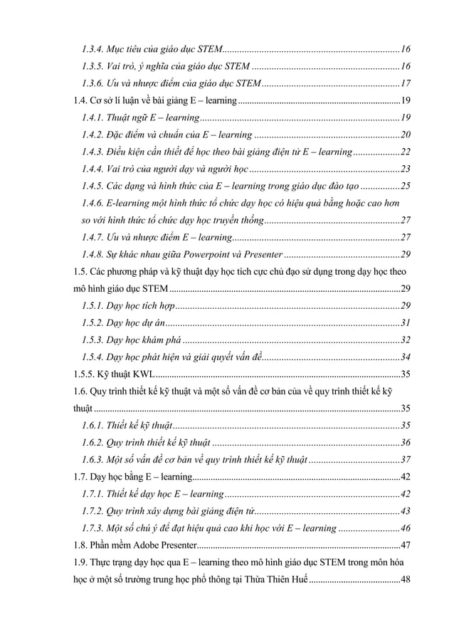 Luận văn; Thiết kế bài giảng E – learning trong dạy học Hóa học lớp 12 trung học phổ thông theo ...