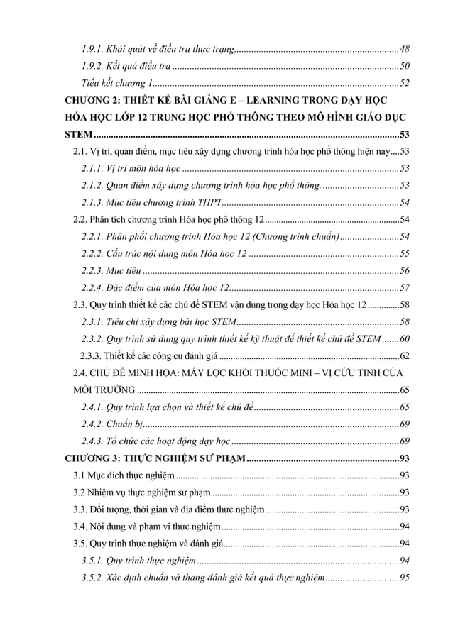 Luận văn; Thiết kế bài giảng E – learning trong dạy học Hóa học lớp 12 trung học phổ thông theo ...