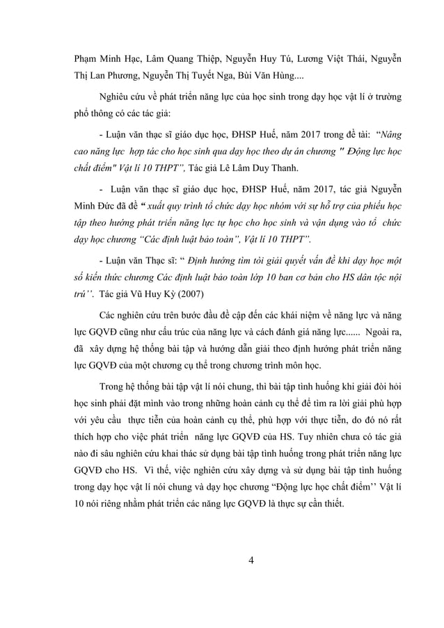Luận văn: Phát triển năng lực giải quyết vấn đề cho học sinh qua bài tập tình huống trong dạy ...
