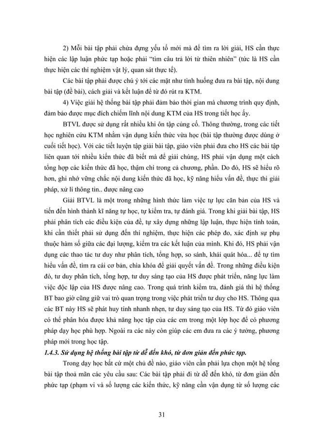 Luận văn: Phát triển năng lực giải quyết vấn đề cho học sinh qua việc xây dựng và sử dụng hệ ...