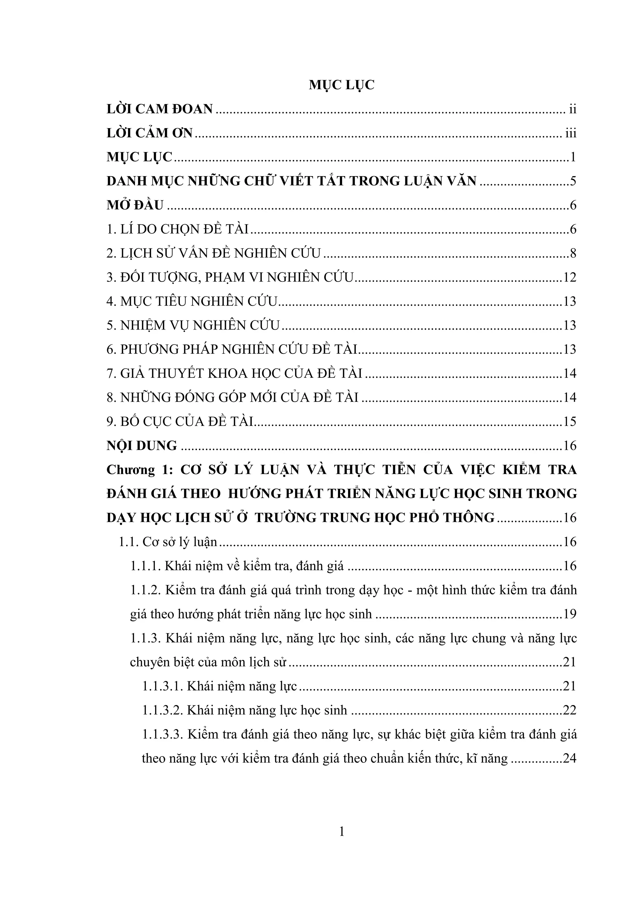 Luận văn: Kiểm tra đánh giá theo hướng phát triển năng lực của học sinh trong dạy học lịch chủ ...