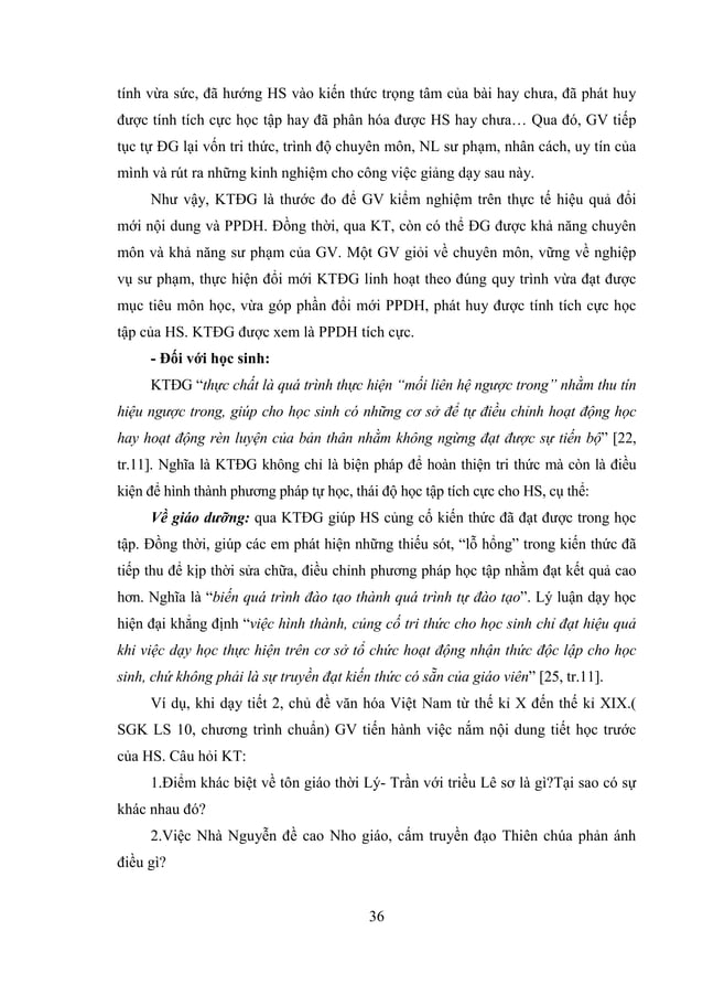 Luận văn: Kiểm tra đánh giá theo hướng phát triển năng lực của học sinh trong dạy học lịch chủ ...