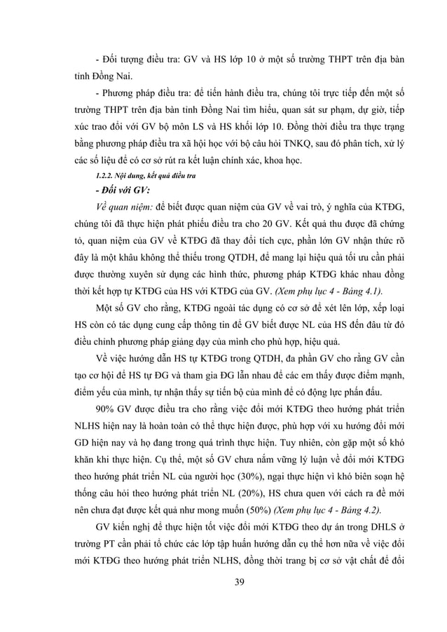 Luận văn: Kiểm tra đánh giá theo hướng phát triển năng lực của học sinh trong dạy học lịch chủ ...