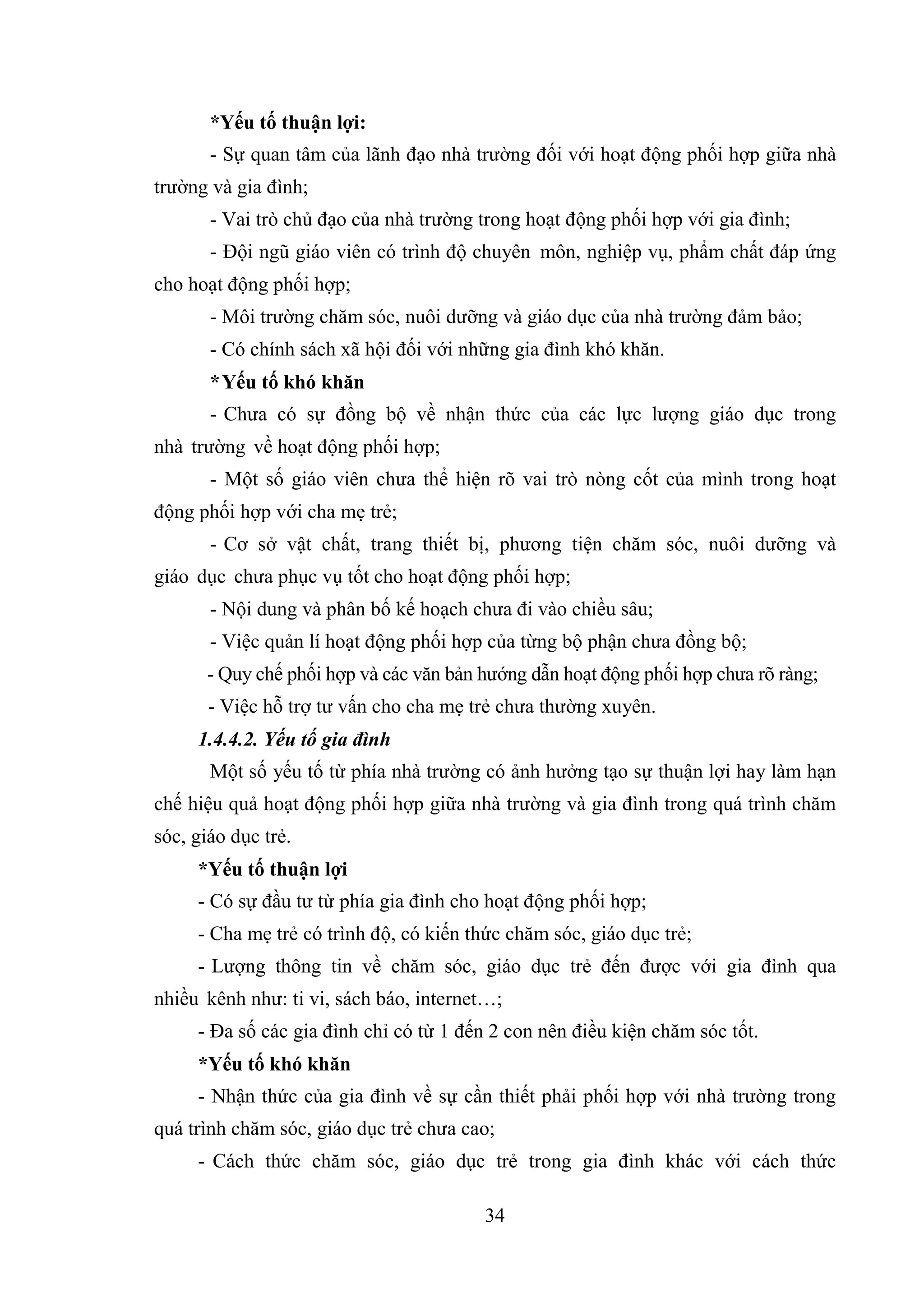 Luận văn: Quản lý sự phối hợp giữa nhà trường và gia đình trong công tác chăm sóc, giáo dục trẻ ...