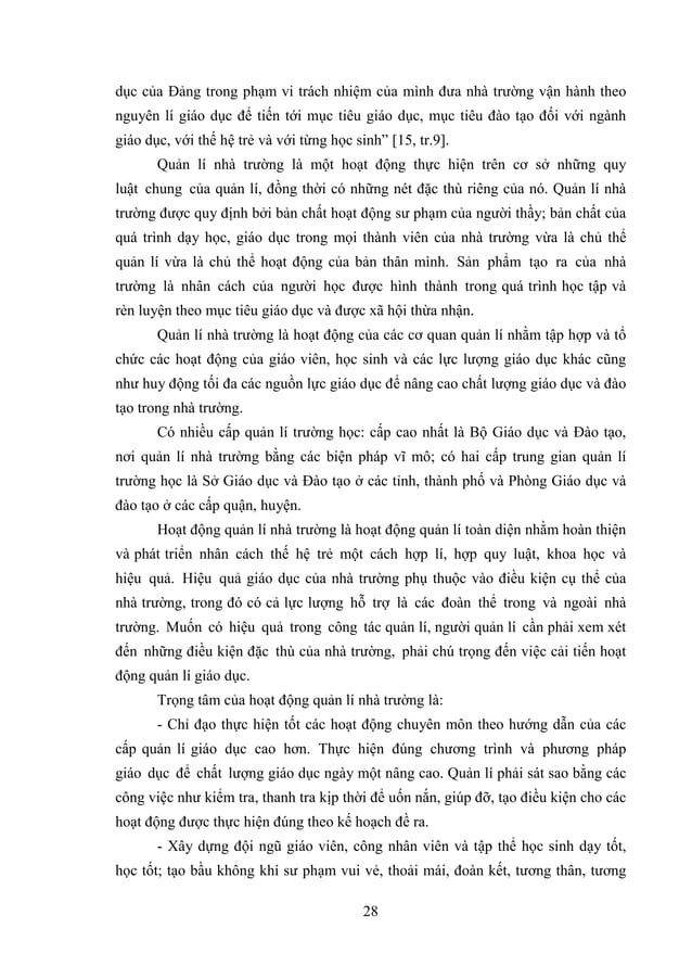 Luận văn: Quản lý sự phối hợp giữa nhà trường và gia đình trong công tác chăm sóc, giáo dục trẻ ...