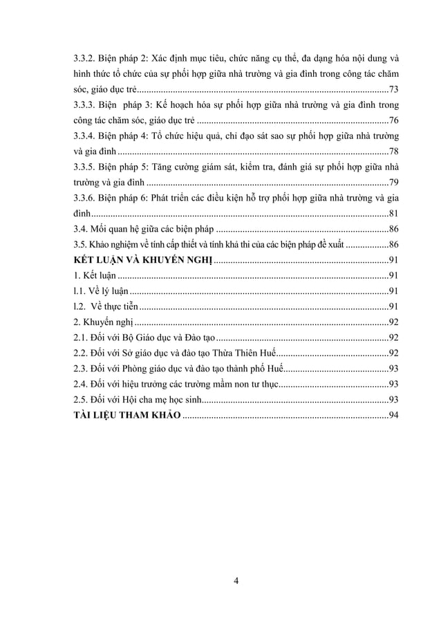 Luận văn: Quản lý sự phối hợp giữa nhà trường và gia đình trong công tác chăm sóc, giáo dục trẻ ...