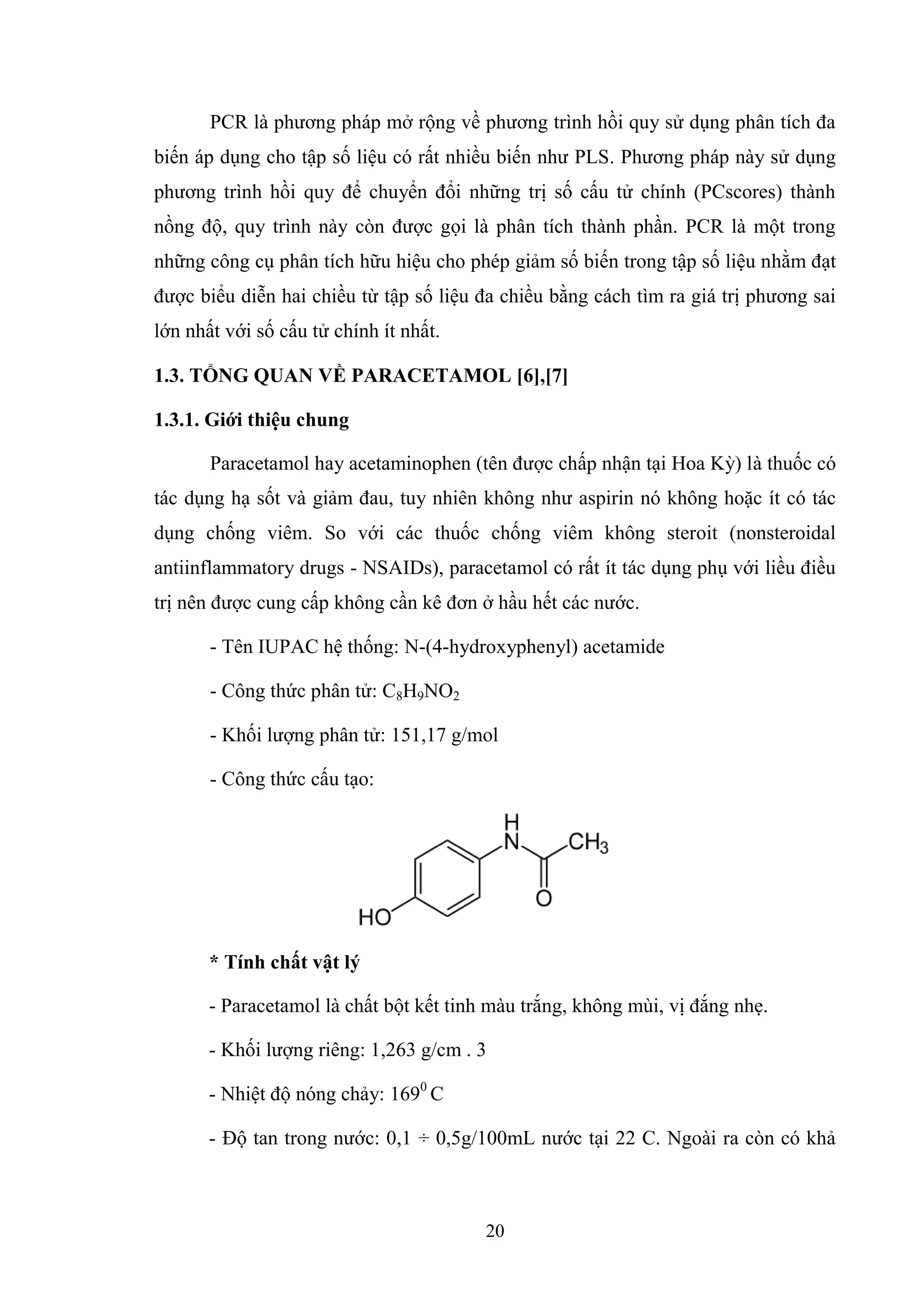 Luận văn: Xác định đồng thời paracetamol và cafein trong dược phẩm bằng phương pháp quang phổ ...