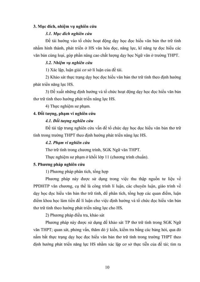 Luận văn: Dạy học đọc hiểu văn bản thơ trữ tình trong trường Trung học phổ thông theo định hướng ...