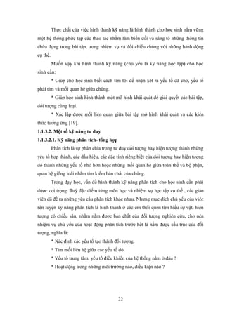 Luận văn: Sử dụng bài tập tình huống để rèn luyện cho học sinh kĩ năng tư duy trong dạy học phần ...