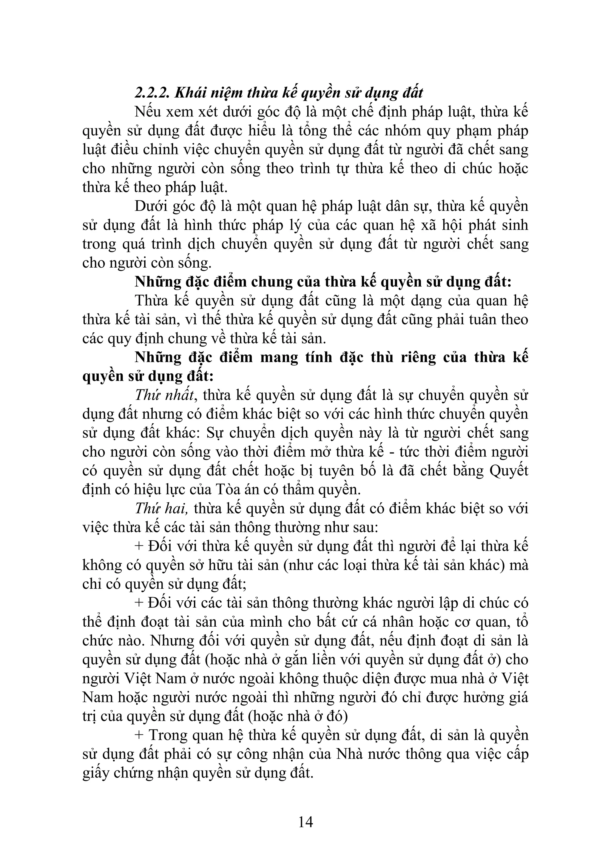 Luận văn: Pháp luật về thừa kế quyền sử dụng đất, HAY | PDF