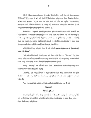 Đề tài: Nhận dạng đối tượng sử dụng thuật toán AdaBoost, HOT | PDF