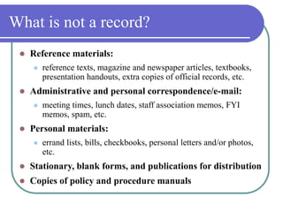 Basic Records Management | PPT