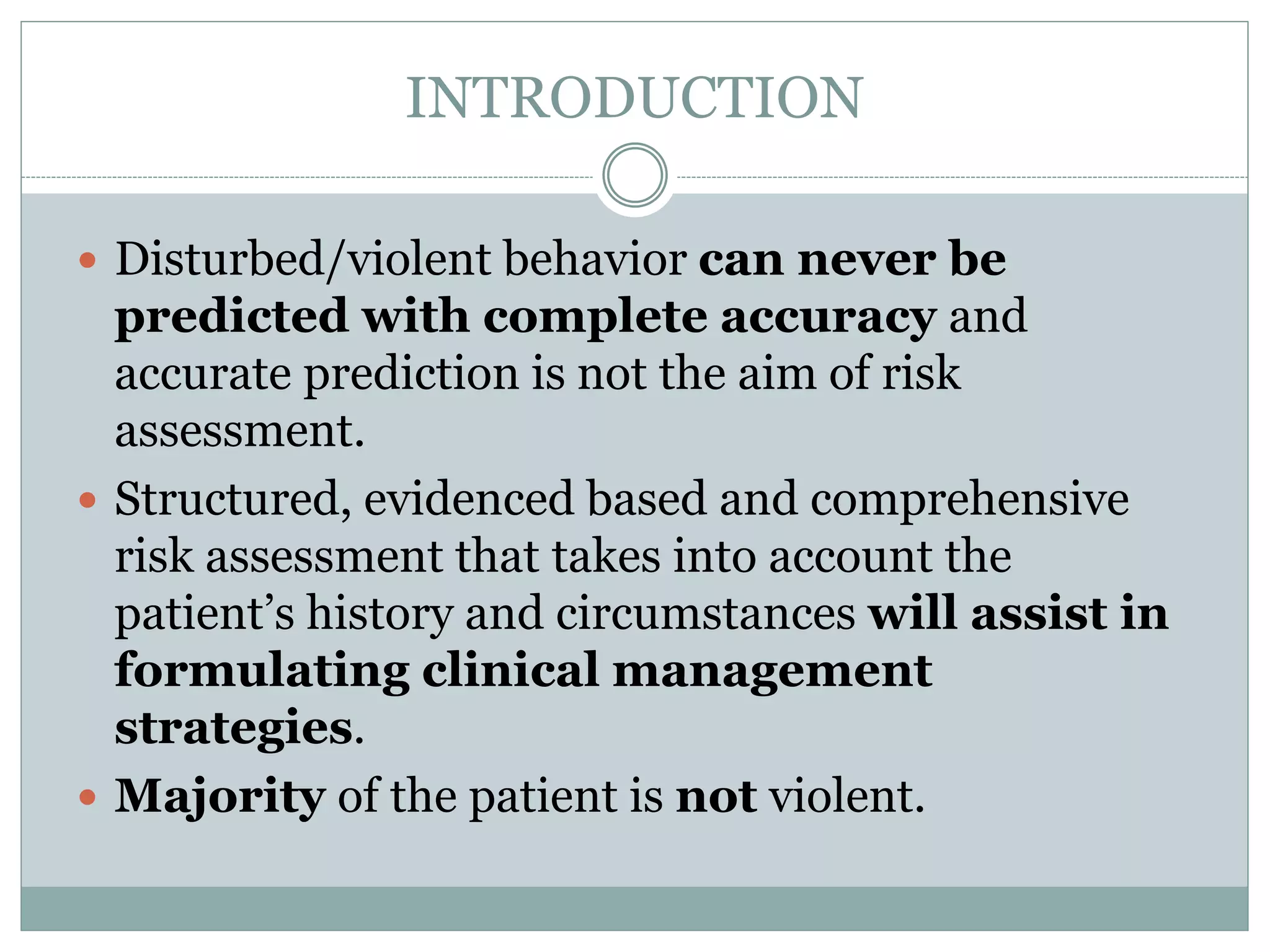 ASSESSMENT AND MANAGEMENT of a VIOLENT PATIENT in a GENERAL WARD | PPTX