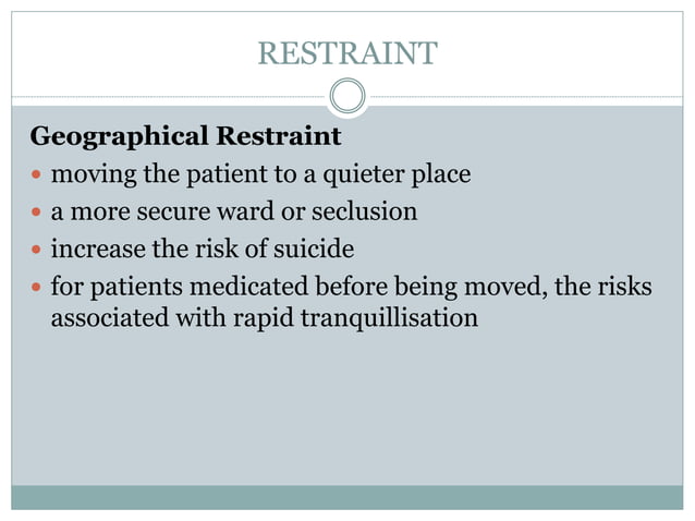 ASSESSMENT AND MANAGEMENT of a VIOLENT PATIENT in a GENERAL WARD | PPTX ...