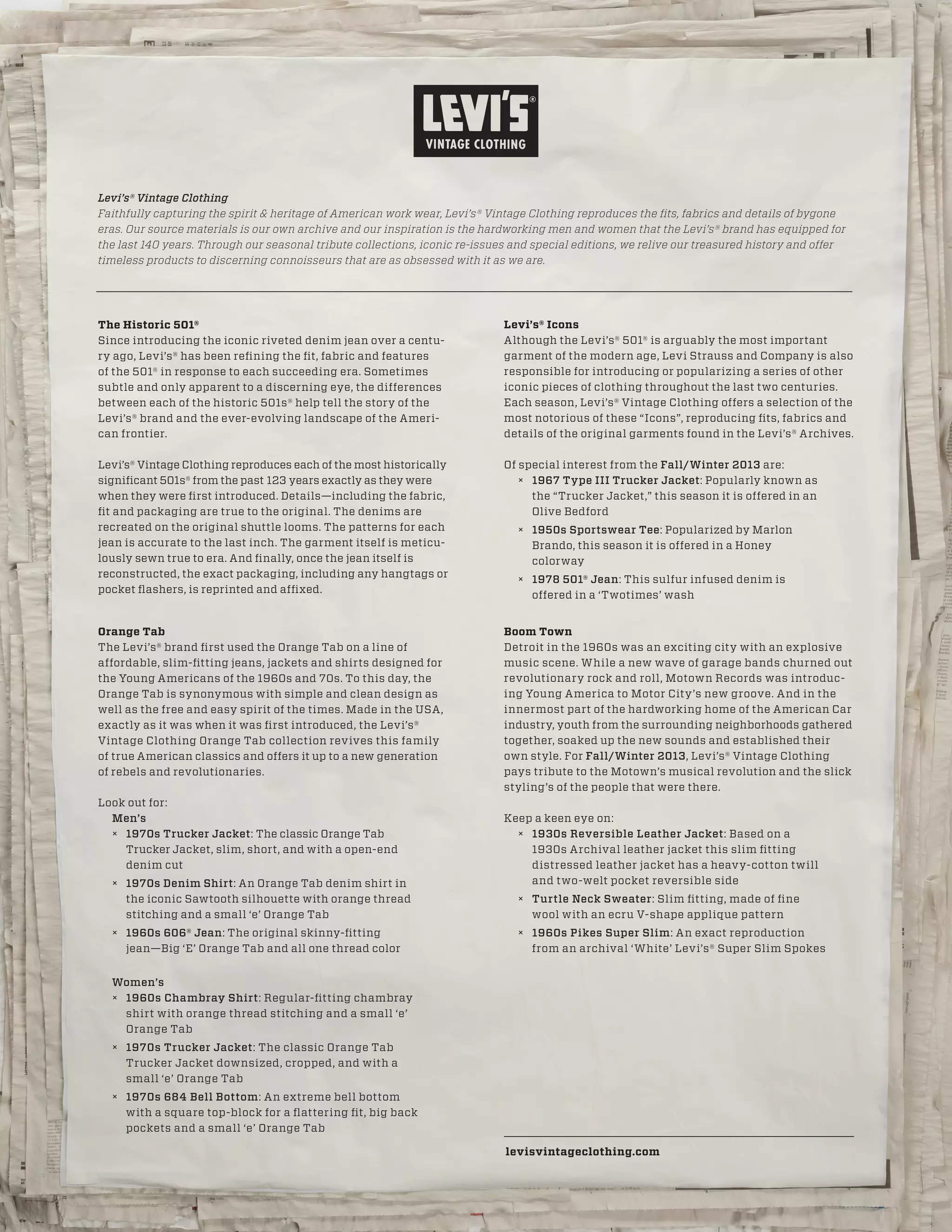 FW13 LVC Press Kit | PDF