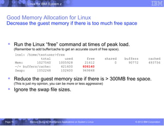 Memory Sizing for WebSphere Applications on System z Linux | PDF