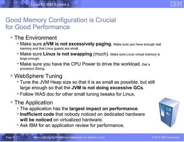 Memory Sizing for WebSphere Applications on System z Linux | PDF
