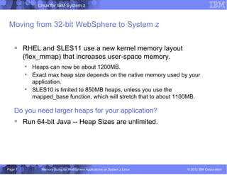 Memory Sizing for WebSphere Applications on System z Linux | PDF