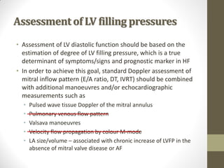 LV diastolic filling patterns – normal and impaired relaxation ...