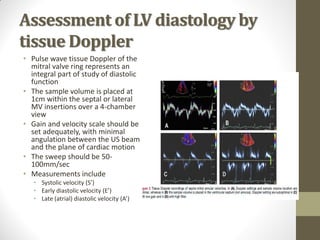 LV diastolic filling patterns – normal and impaired relaxation ...