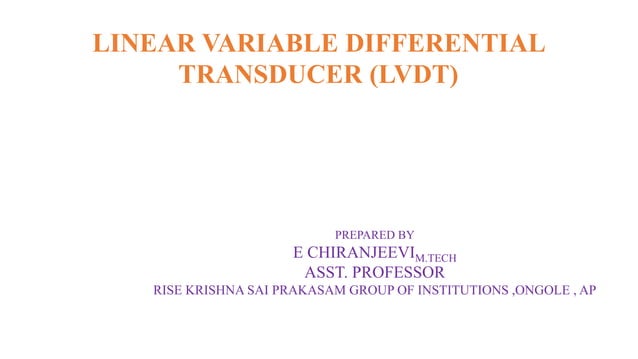 Linear Variable Differential Transducerlvdt Pptx Physics Science 2258