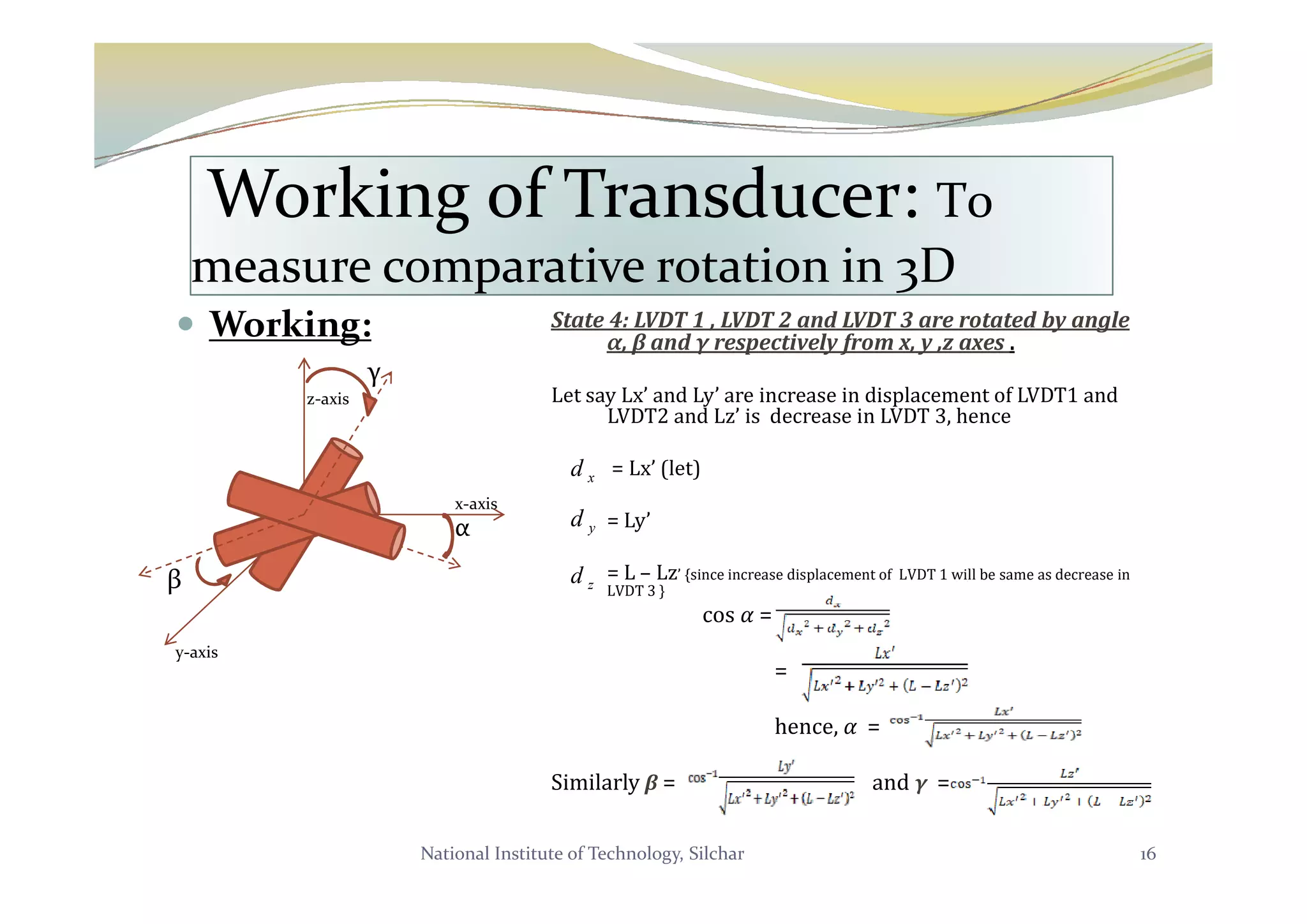 Design of Transducer to measure comparative rotation in 3D using LVDT | PDF