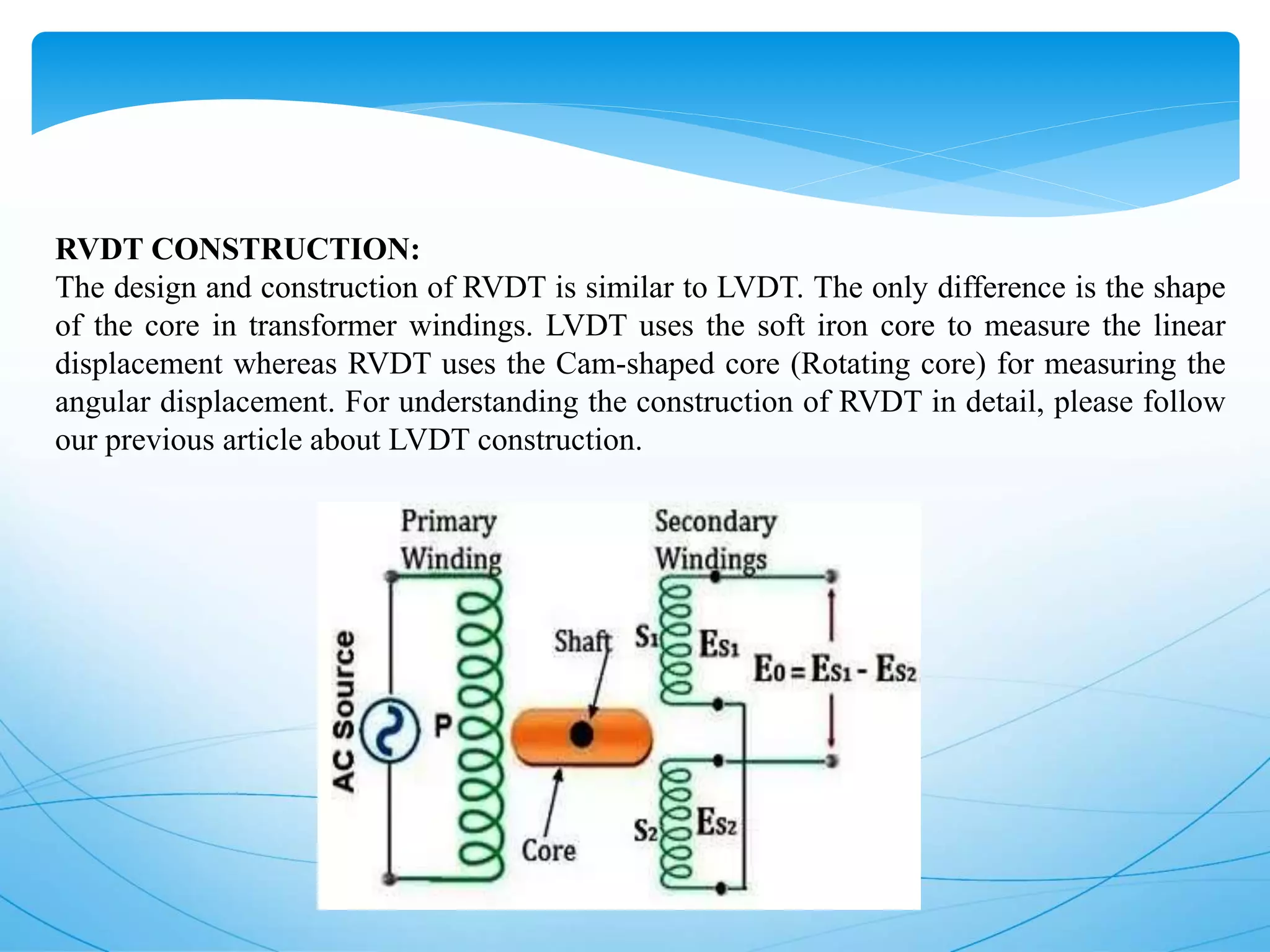 INTRODUCTION TO LVDT,RVDT and Potentiometer | PPTX