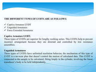 INTRODUCTION TO LVDT,RVDT and Potentiometer | PPTX