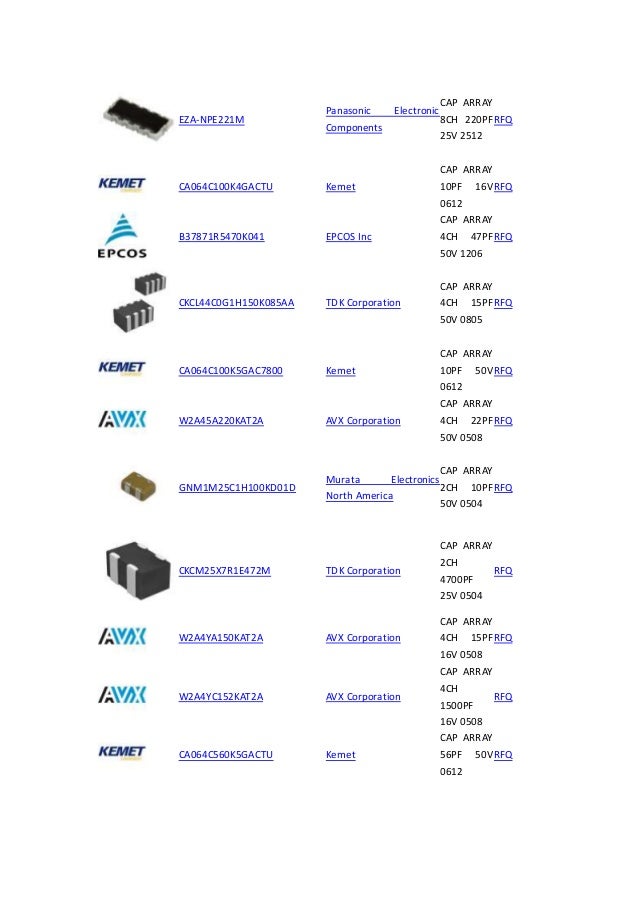 Capacitor Arrays -Capacitors - componentship.com