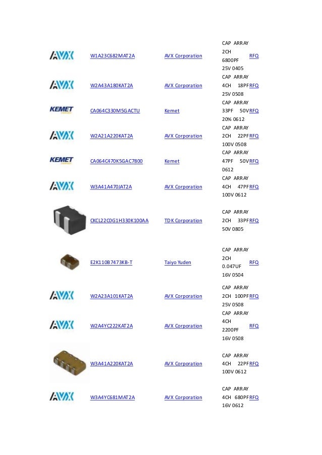 Capacitor Arrays -Capacitors - componentship.com