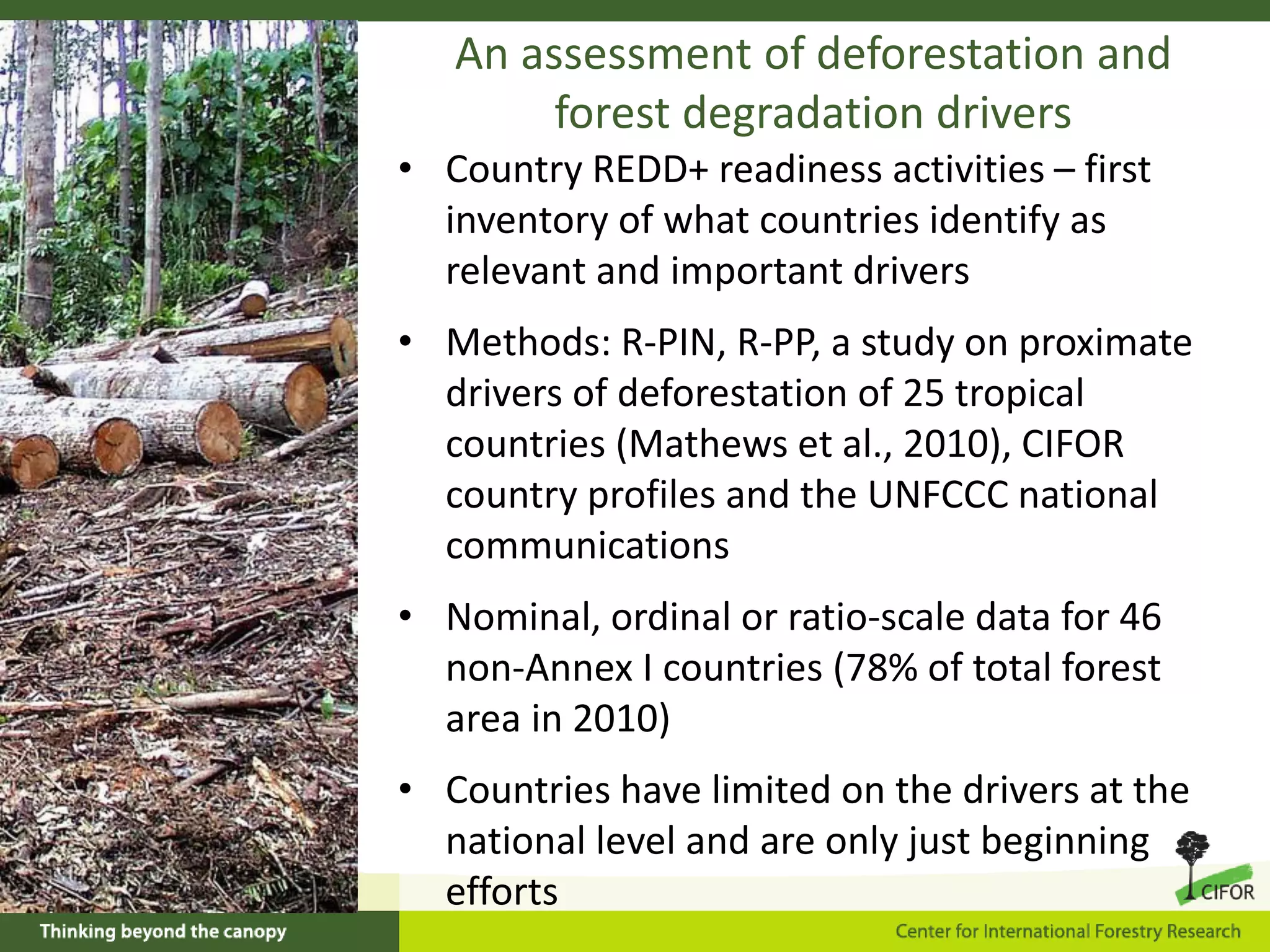 MRV in REDD+: Deforestation and forest degradation drivers | PDF ...