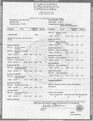 Master s transcript | PDF