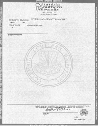 Master s transcript | PDF