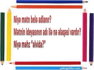 Əlvida Azərbaycan dili | PPTX