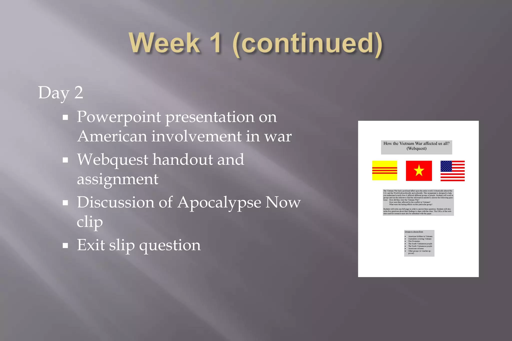 Vietnam War Unit Plan | PPTX