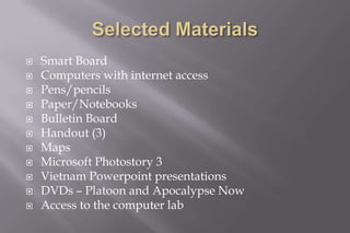 Vietnam War Unit Plan | PPTX