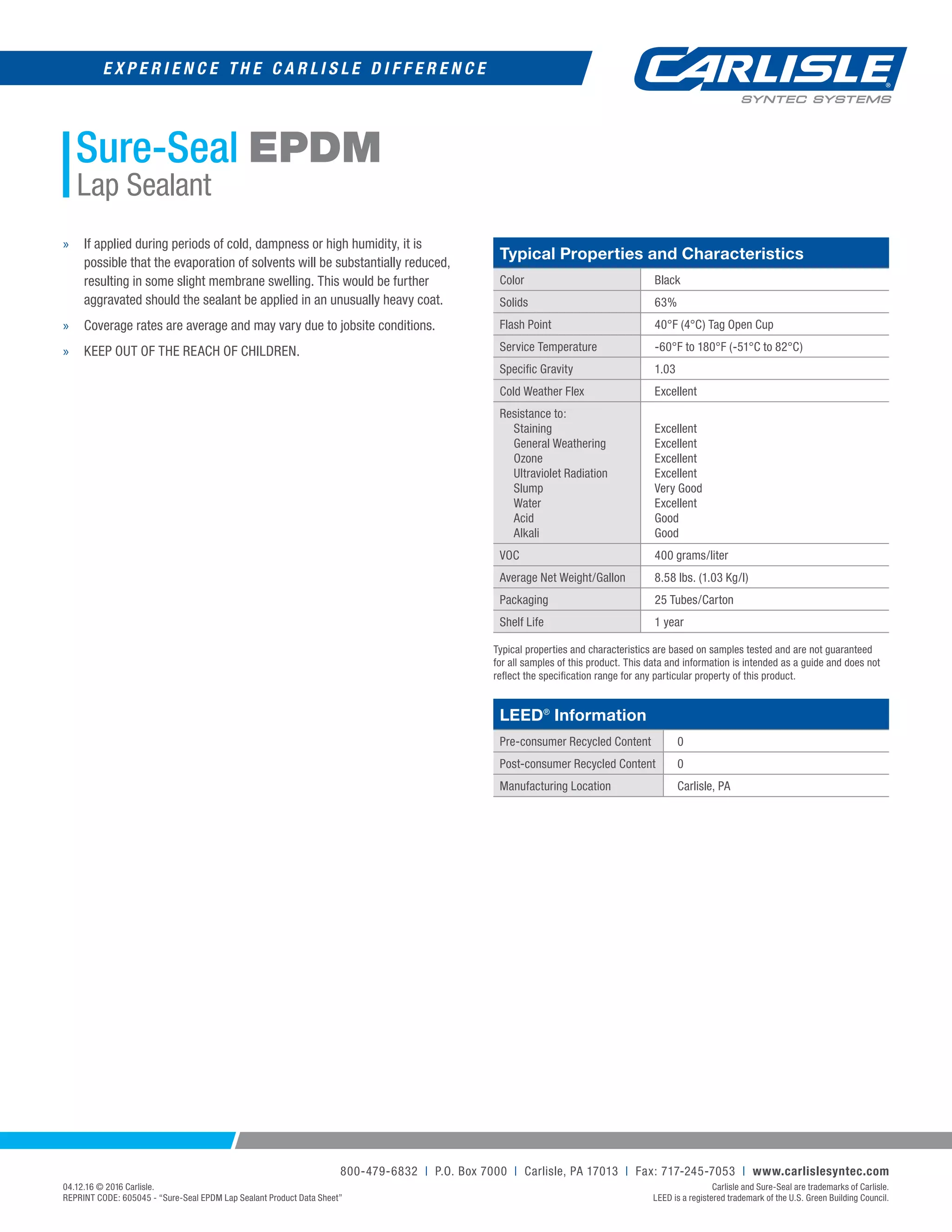 EPDM Lap Sealant | PDF