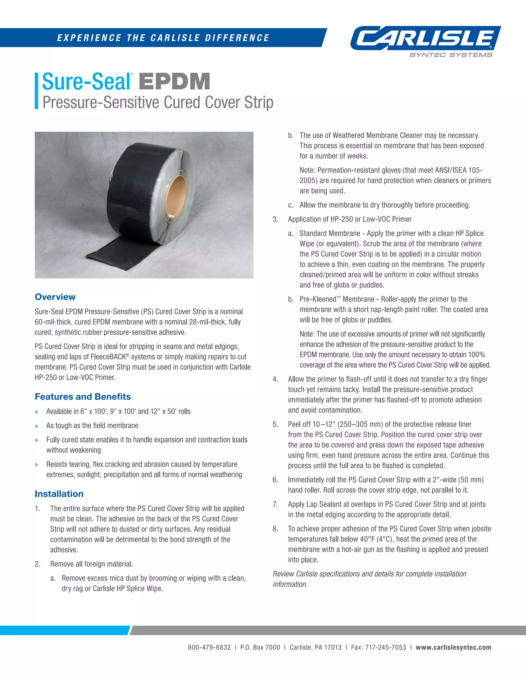 EPDM Pressure-Sensitive Cured Cover Strip | PDF
