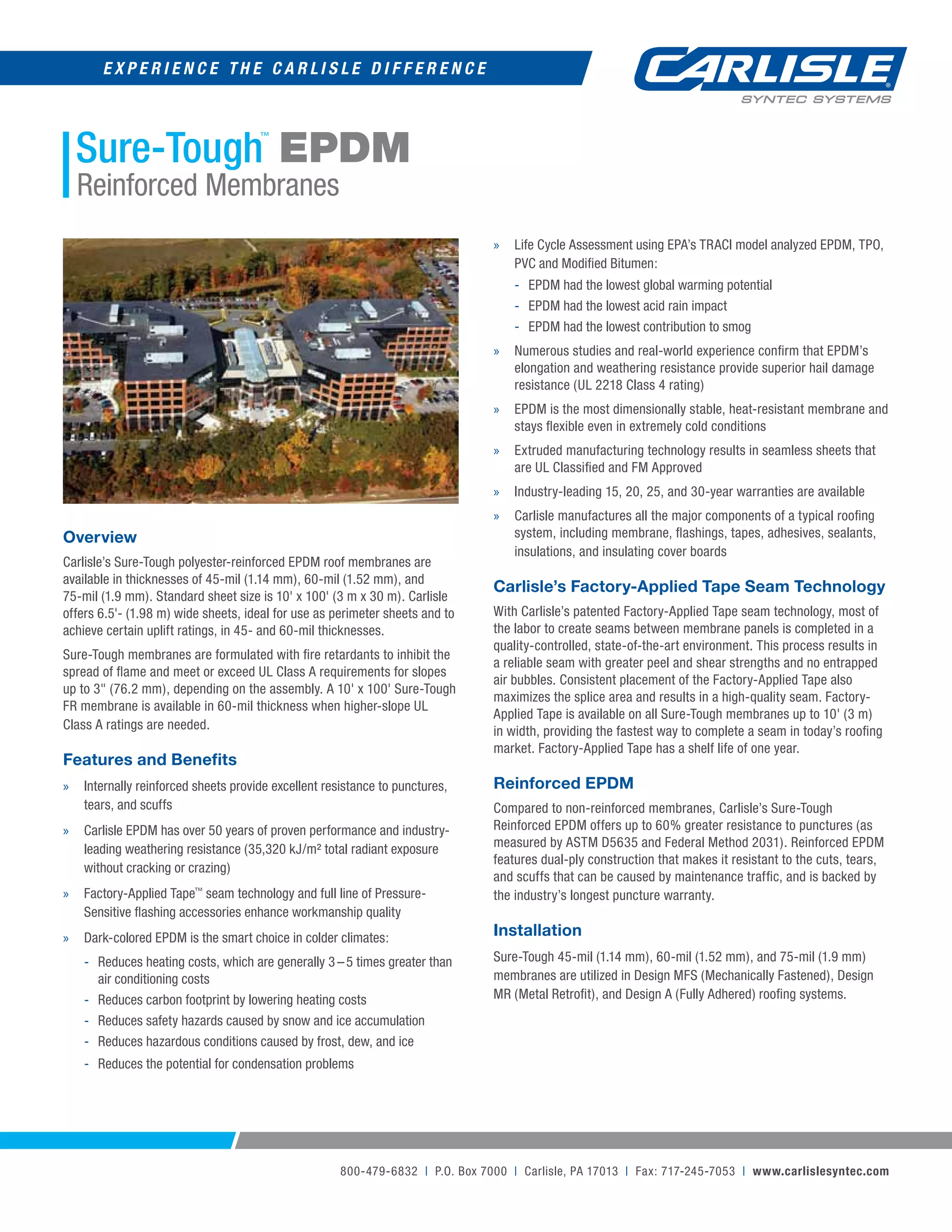Reinforced EPDM Membranes | PDF