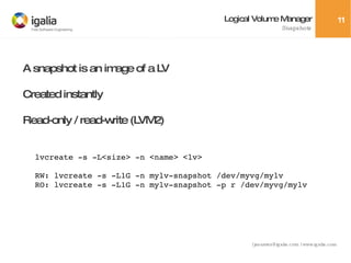 Logical Volume Manager. An Introduction | ODP