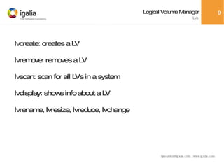 Logical Volume Manager. An Introduction | ODP | Operating Systems | Computer Software and ...