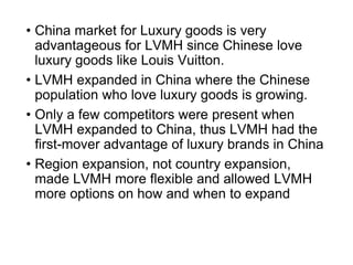 Louis Vuitton (LVMH) in China | PPTX