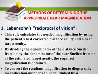 Low Vision Near Systems-Microscopes,Magnifiers & Electronic systems | PPTX