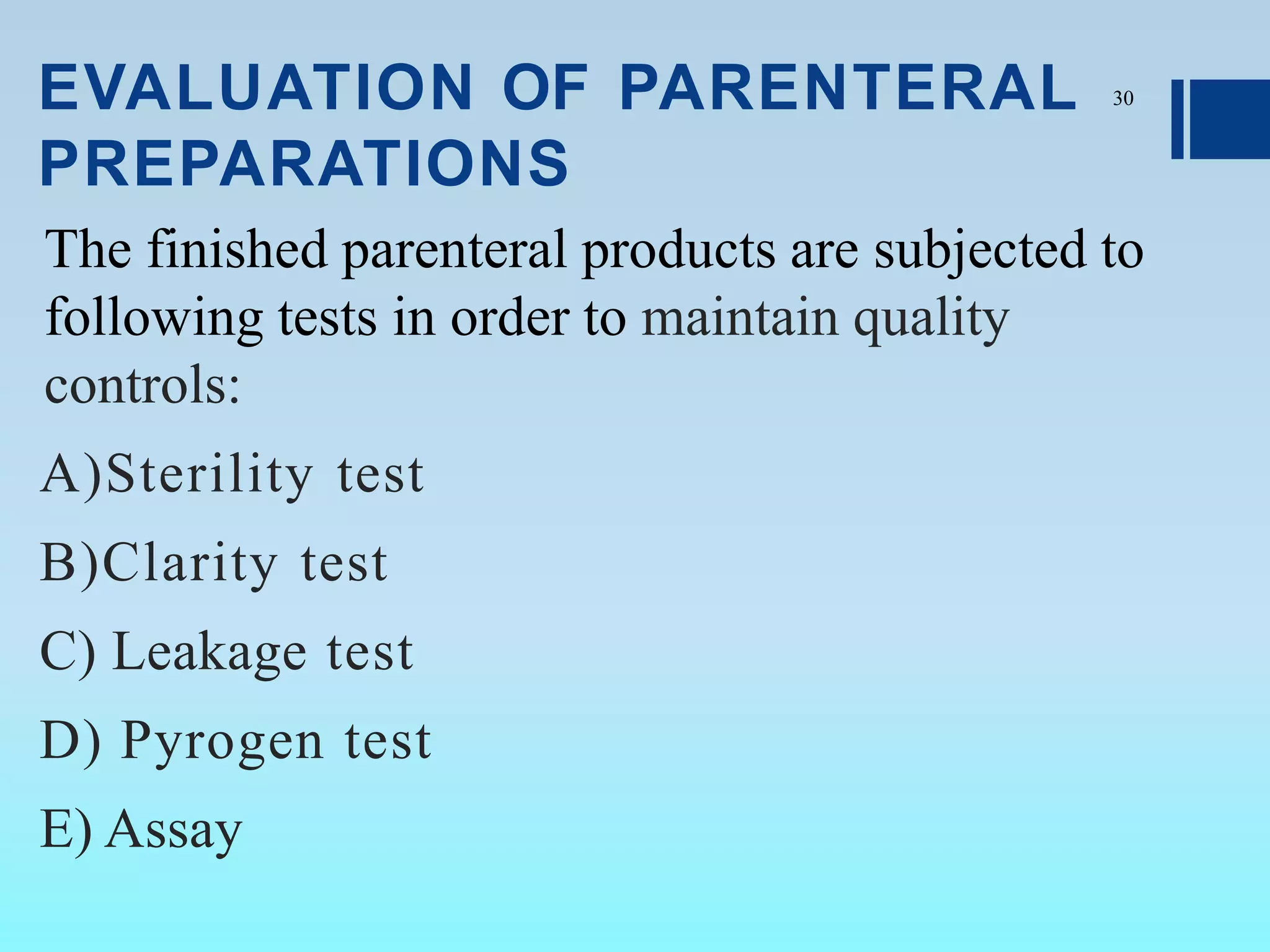 Large and small volume parenterals preparations | PPTX