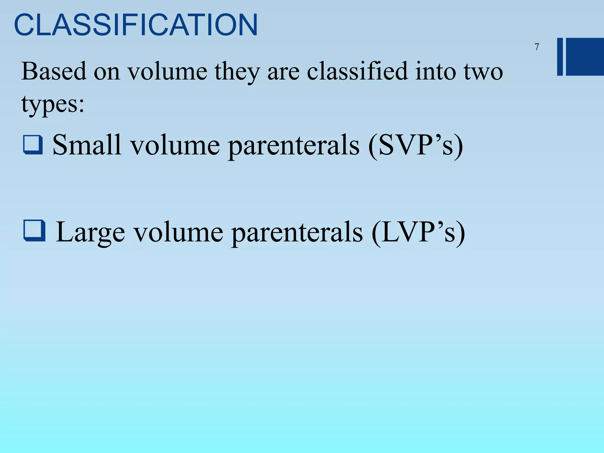 Large and small volume parenterals preparations | PPTX