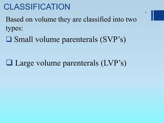 Large and small volume parenterals preparations | PPTX