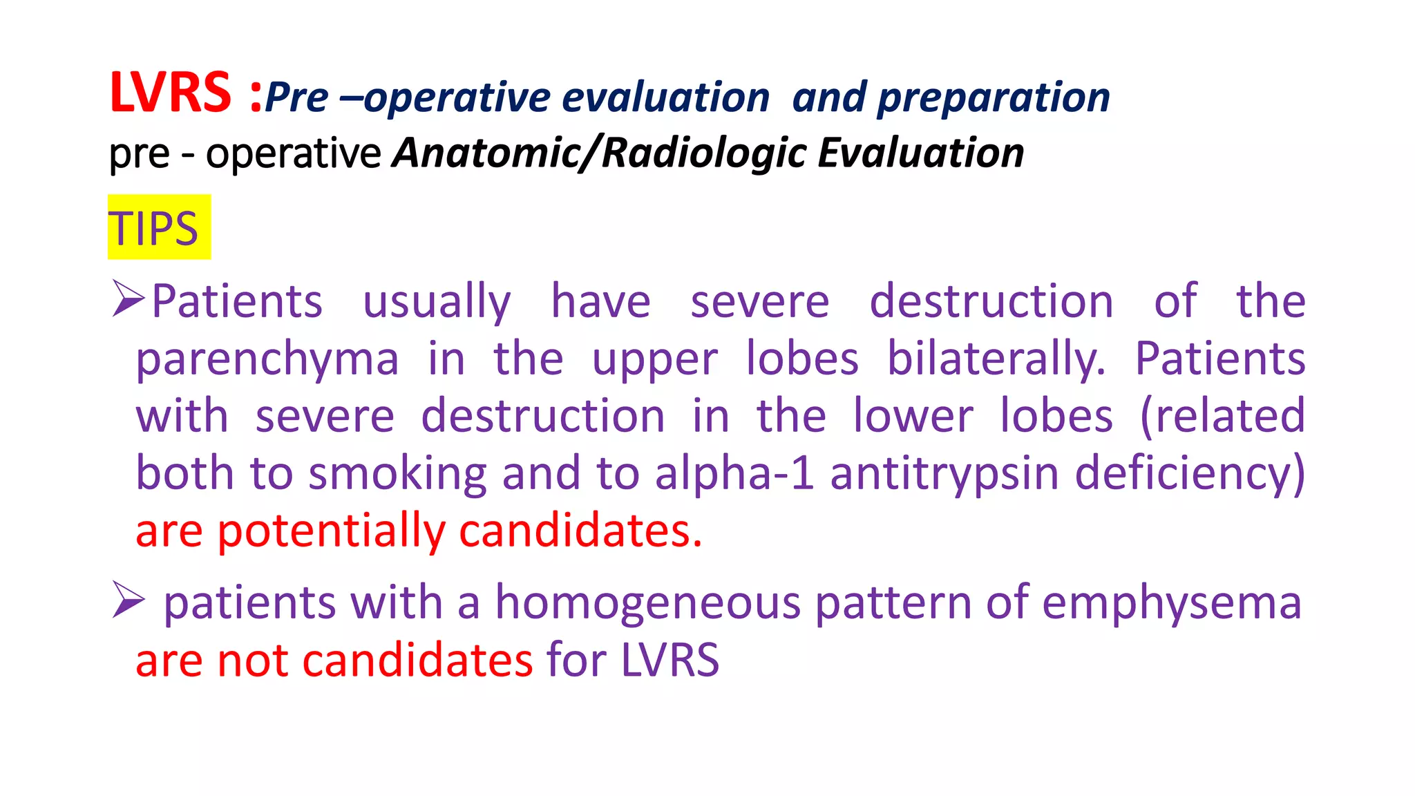 Lung Volume Reduction Surgery | PPTX