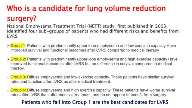 Lung Volume Reduction Surgery | PPTX | Lung and Respiratory Health ...