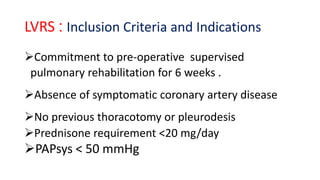 Lung Volume Reduction Surgery | PPTX